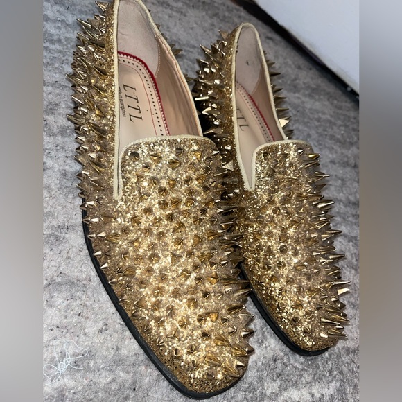 LTTL | Shoes | Gold Spiked Loafers | Poshmark